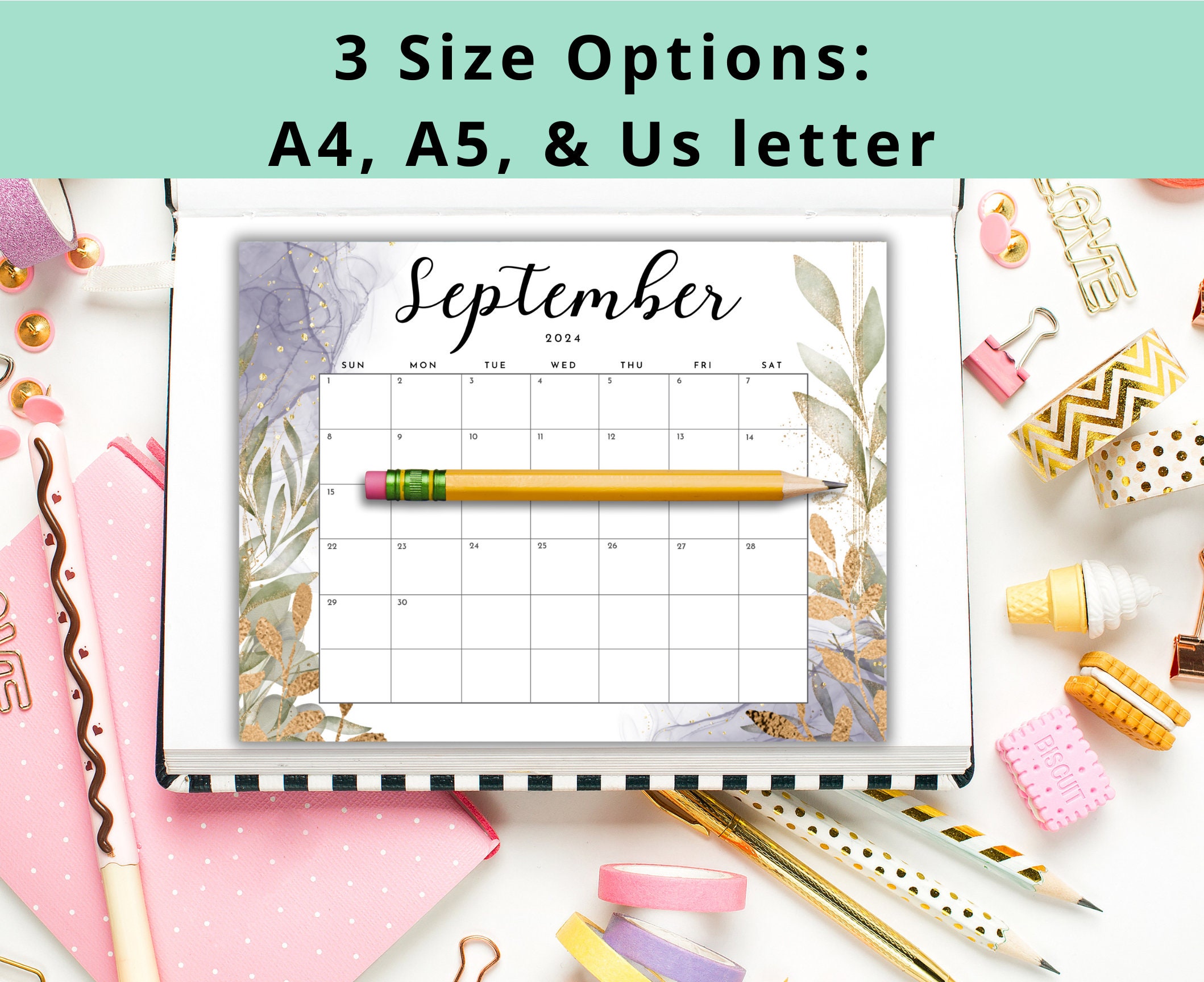 EDITABLE 2024 Calendar Printable Fillable 2024 Monthly Calendar Bundle ...