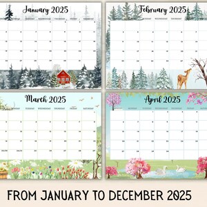 EDITABLE 2025 Calendar Bundle, Fillable Calendar, Cute Printable ...