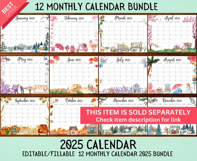 EDITABLE September 2024 Calendar, Printable Monthly Calendar for ...