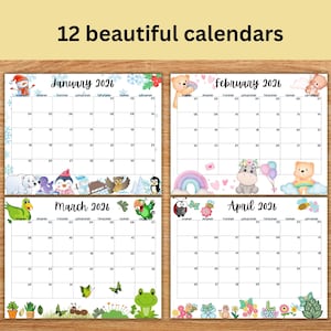 EDITABLE Monthly Calendar 2026 Bundle, Cute Whole Year 2026 Calendar ...