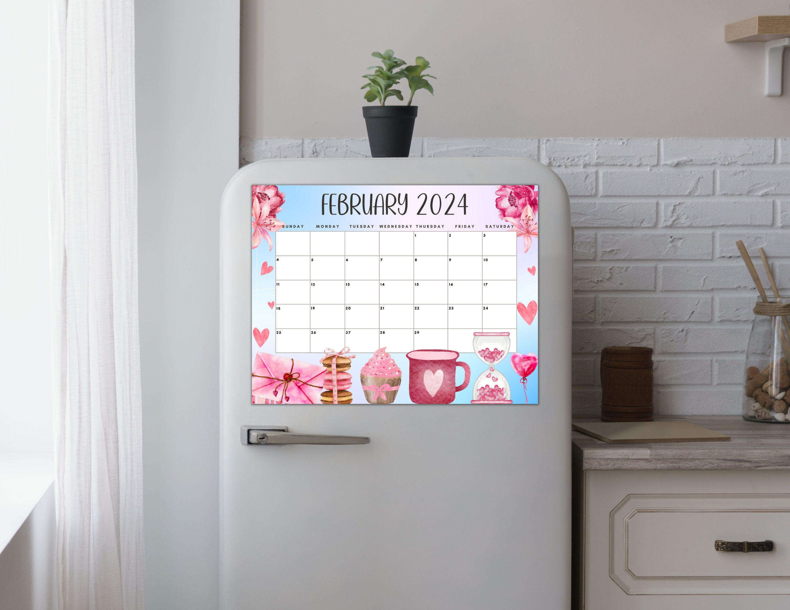 EDITABLE February 2024 Calendar, Printable Fillable Monthly Planner for ...