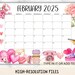 EDITABLE Wall Calendar 2025 Bundle, Pink Calendar W/ Love Hearts Sweets ...