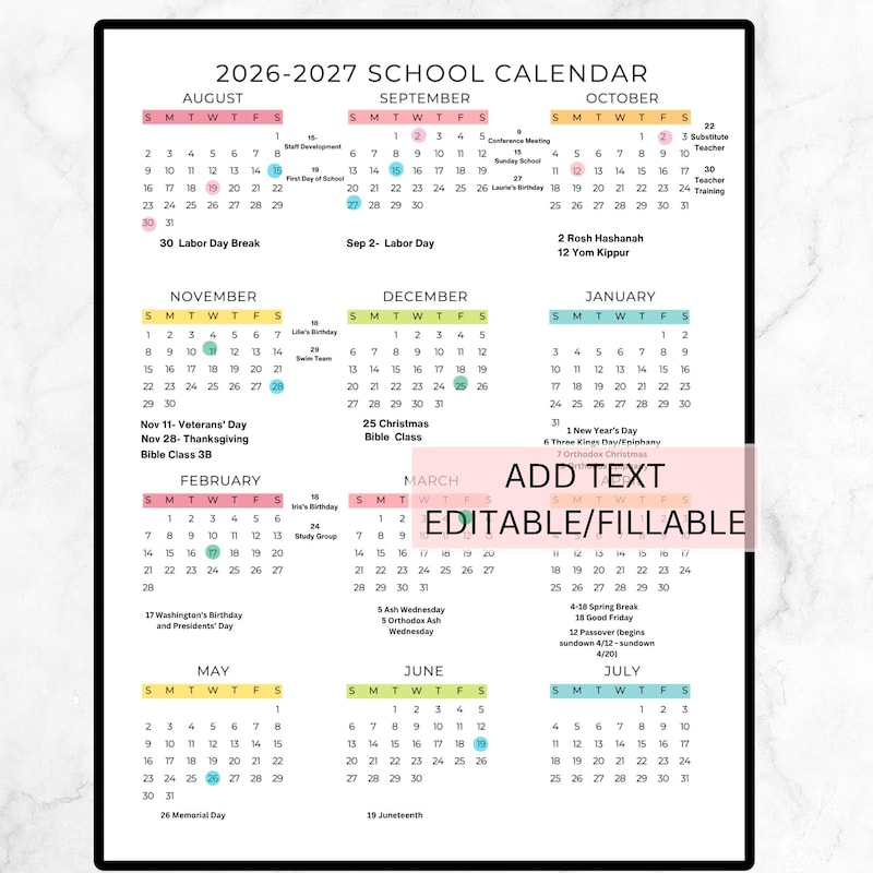 2026 2027 Nycdoe School Calendar - Etsy New Zealand