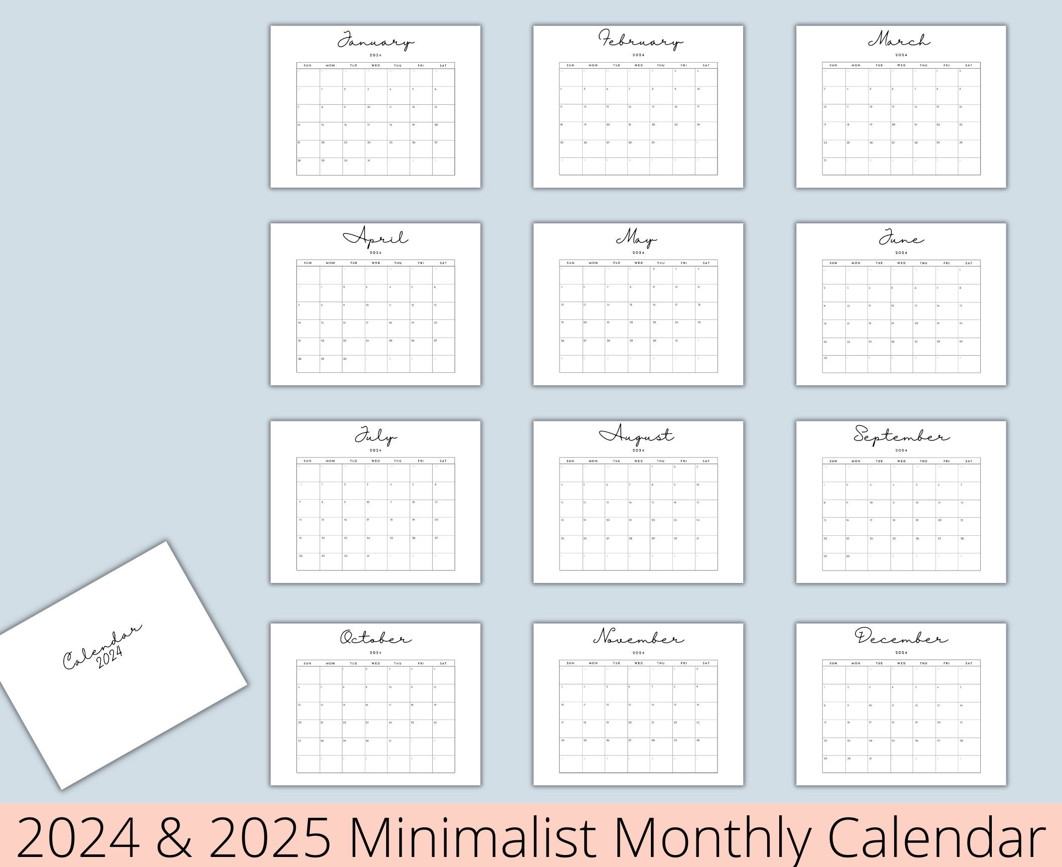 School Year Calendar Editable Printable 2024-2025 Bundle Monthly ...