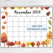 EDITABLE November 2024 Calendar, Printable Fillable Monthly Calendar W ...