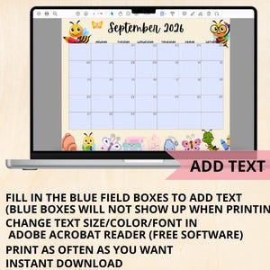 EDITABLE Monthly Calendar 2026 Bundle Pack, Whole Year 2026 Calendar ...