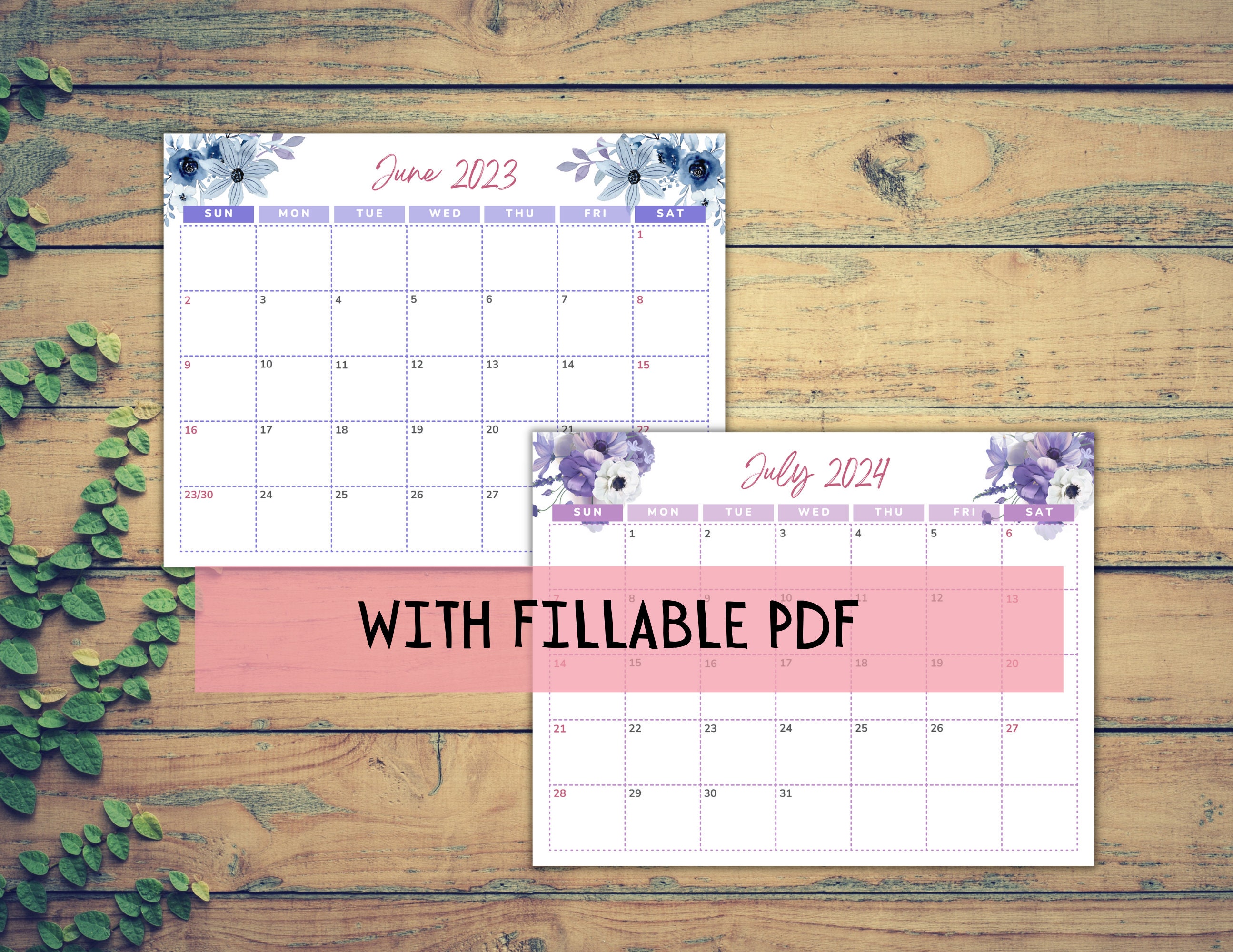 Calendar 2024 EDITABLE Fillable Printable Monthly Calendar Bundle Pack ...