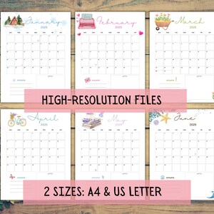2025 EDITABLE Printable Watercolor Calendar,printable Fillable Monthly ...