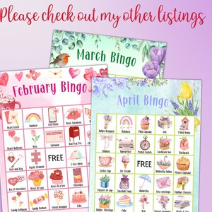 PRINTABLE February Bingo Game With 50 Unique Bingo Cards, Bing Game ...