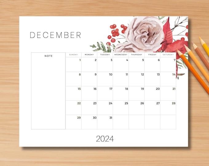 Editable December 2024 Calendar Printable, Activity Planner, Classroom ...