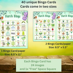 PRINTABLE MARCH Bingo Game With 40 Unique Bingo Cards, Bing Game ...