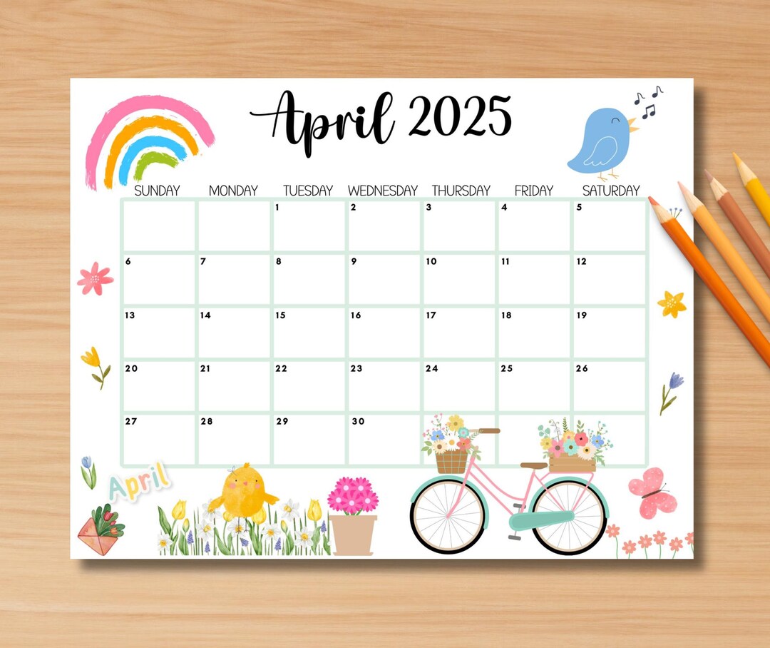 EDITABLE April 2025 Calendar, Printable Fillable Monthly Planner April ...