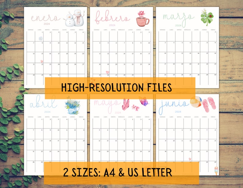 Spanish 2024 EDITABLE Printable Calendar 2024 Calendario En Español ...