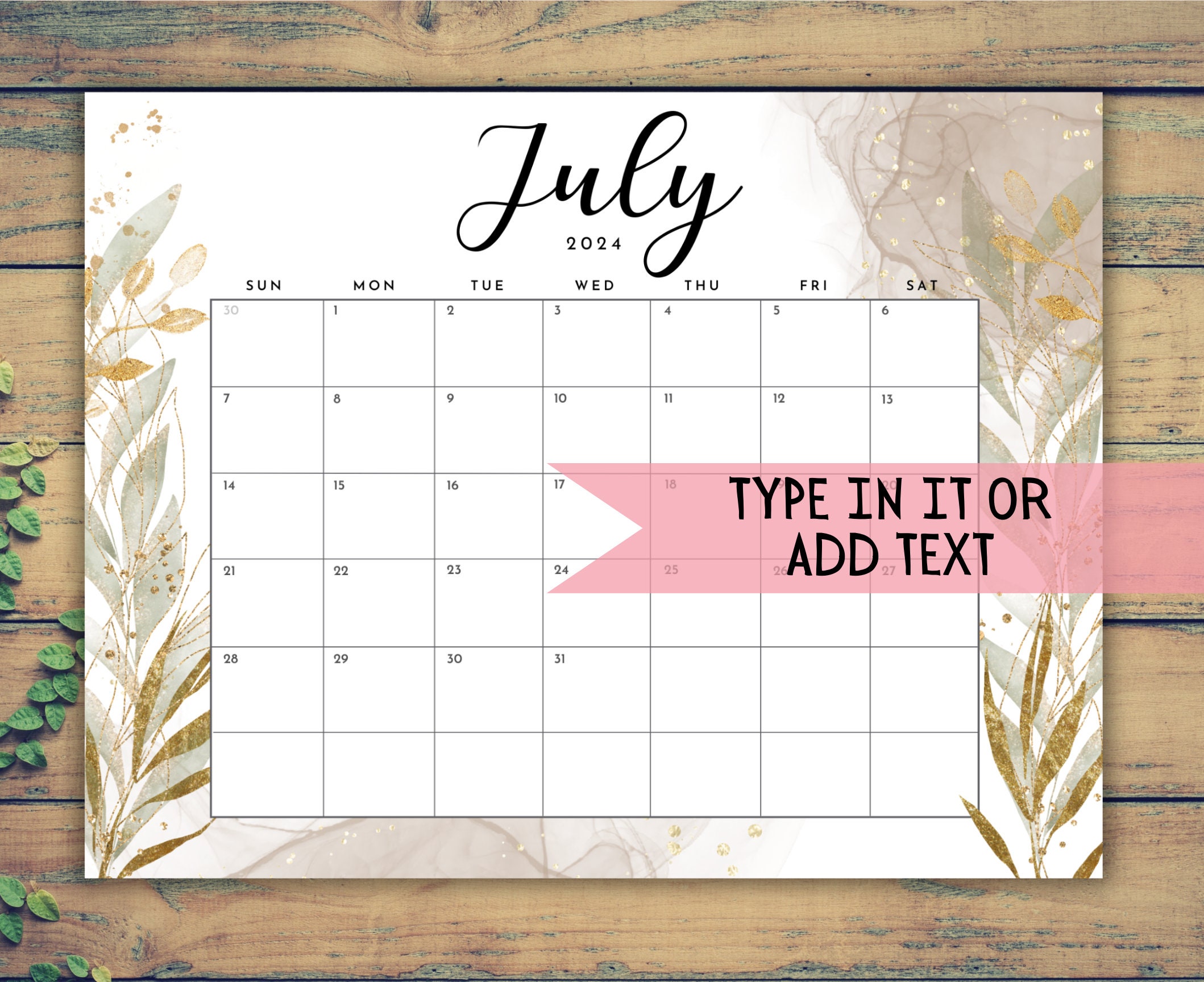 EDITABLE 2024 Calendar Printable Fillable 2024 Monthly Calendar Bundle ...