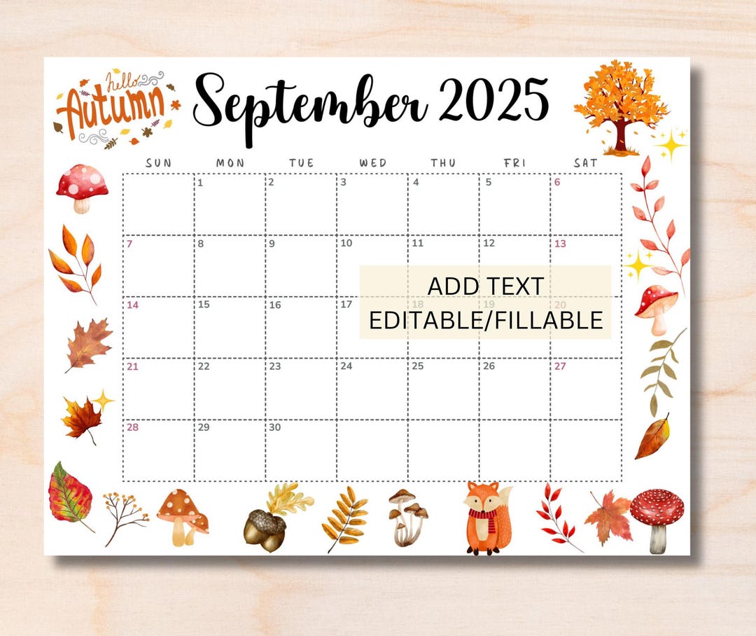 Buy EDITABLE September 2025 Calendar, Monthly Classroom Calendar for ...
