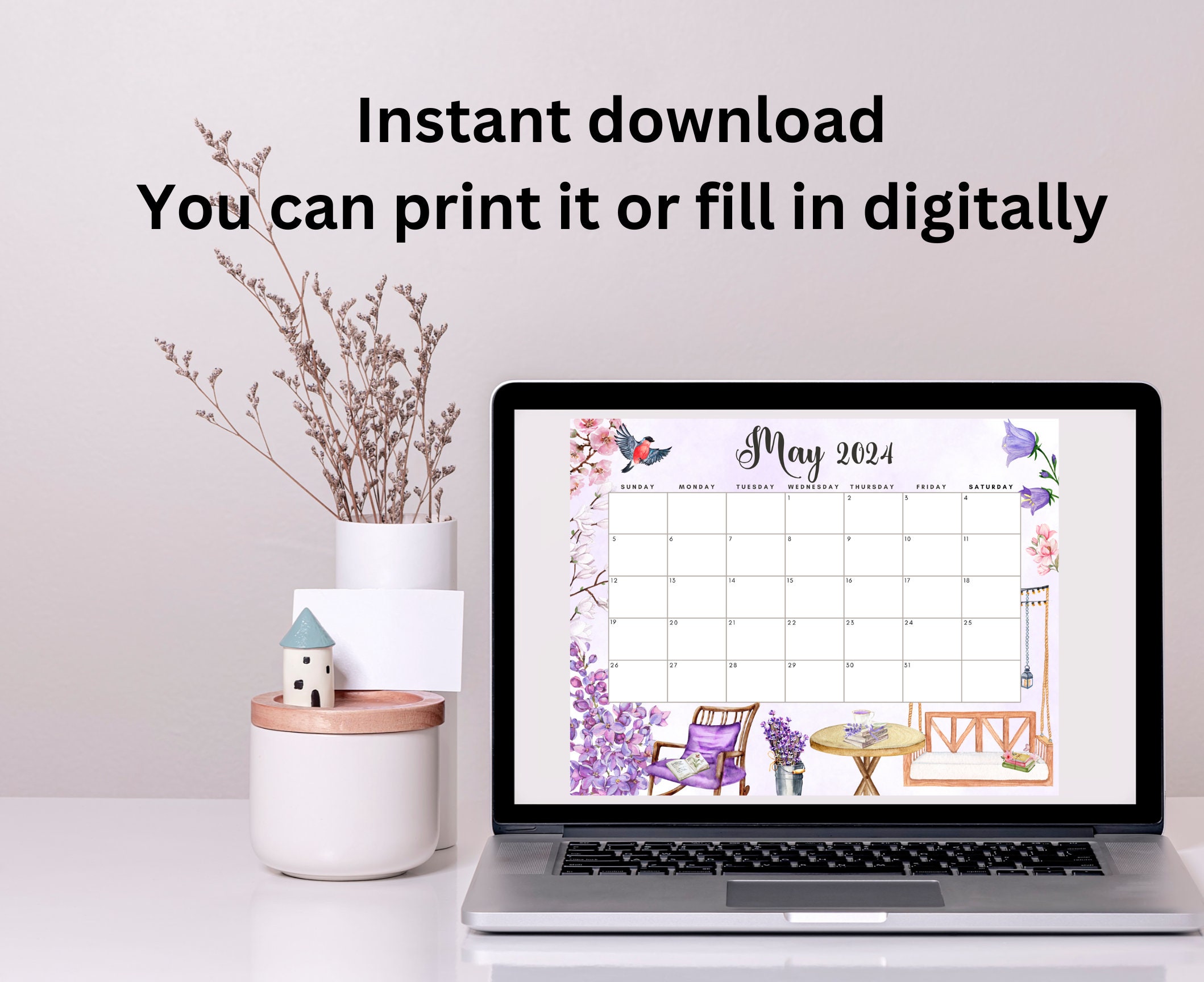 EDITABLE Monthly Calendar 2024 Bundle, Whole Year 2024 Calendar ...