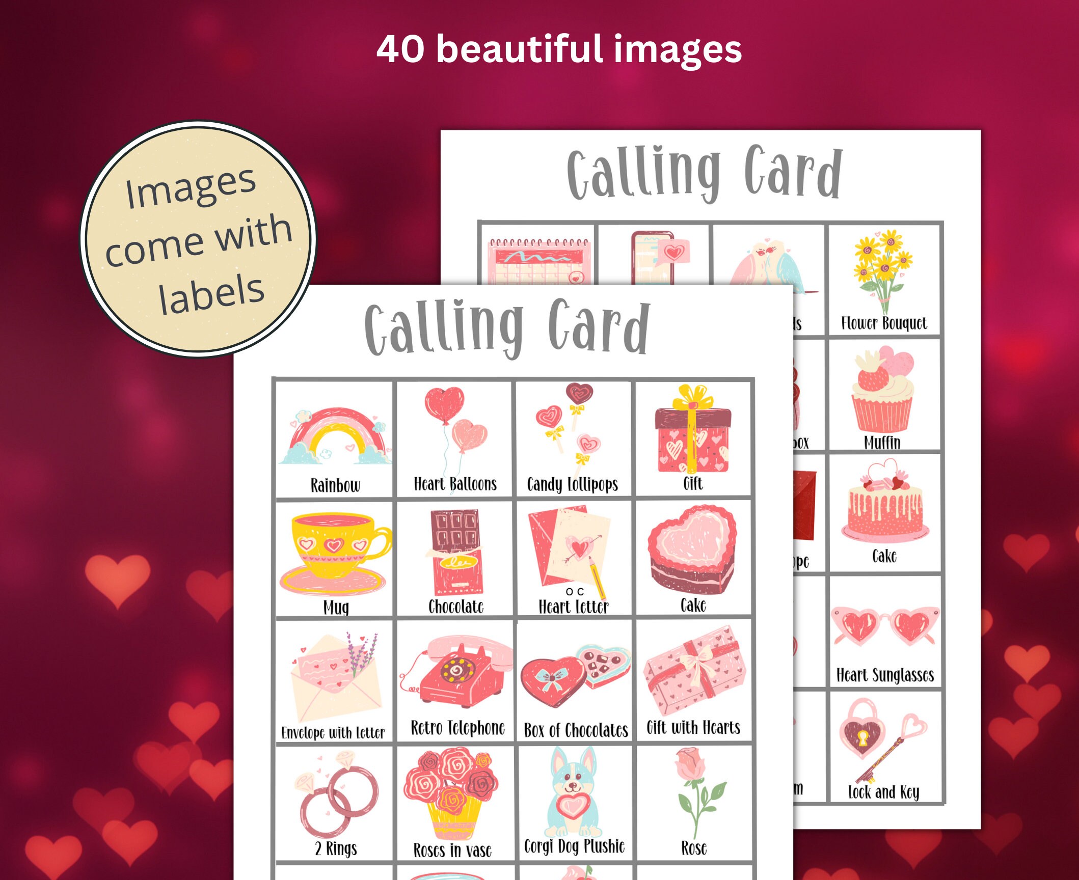 PRINTABLE February Bingo Game With 50 Unique Bingo Cards, Bing Game ...