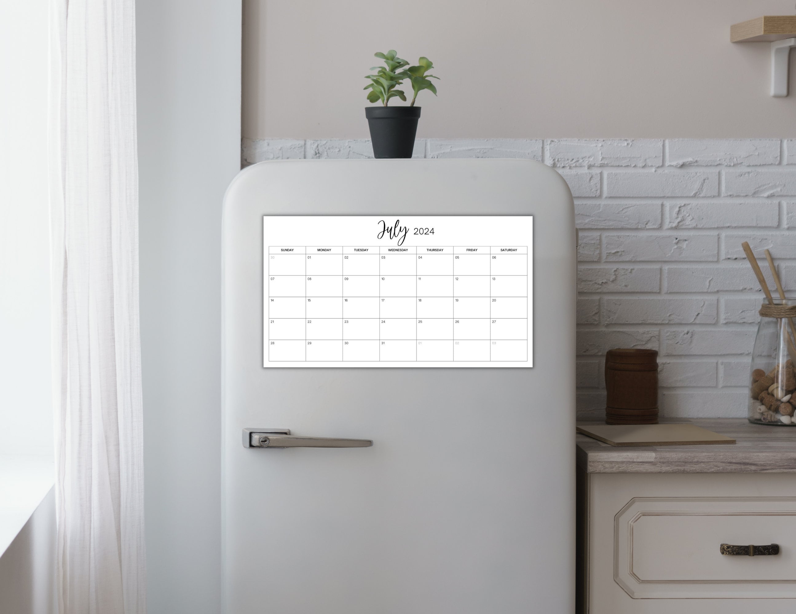 EDITABLE 2024 Calendar, Printable Minimalist Clean Calendar, Legal Size ...