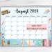 EDITABLE August 2024 Calendar, Printable Monthly Calendar 2024, Back to ...