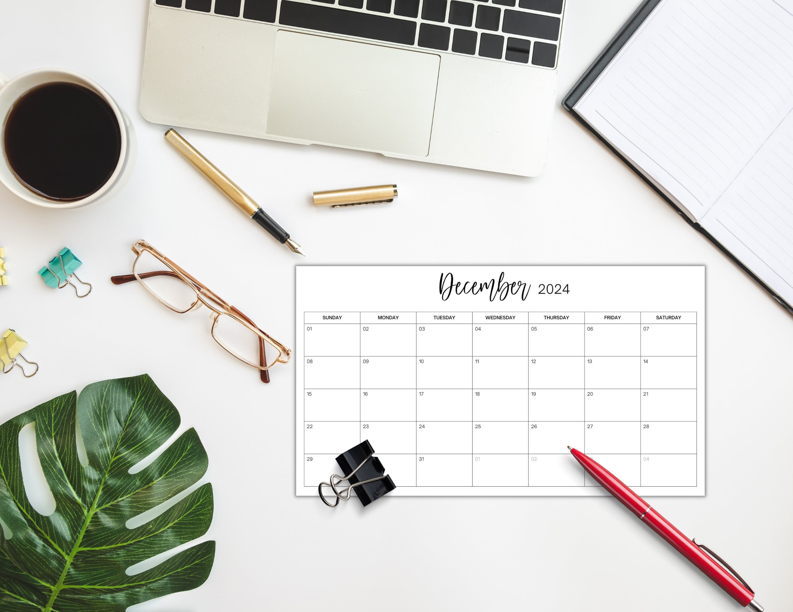 EDITABLE 2024 Calendar, Printable Minimalist Clean Calendar, Legal Size ...