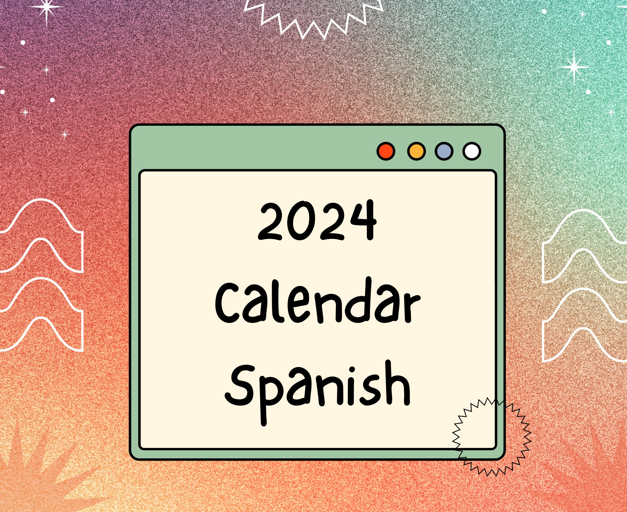 Spanish 2024 EDITABLE Printable Calendar 2024 Calendario En Español ...