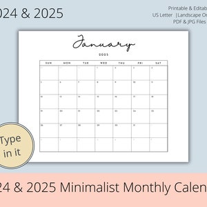 School Year Calendar Editable Printable 2024-2025 Bundle Monthly ...