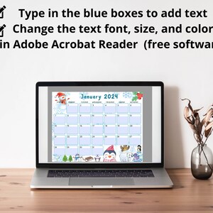 EDITABLE Monthly Calendar 2024 Bundle, Cute Whole Year 2024 Calendar ...