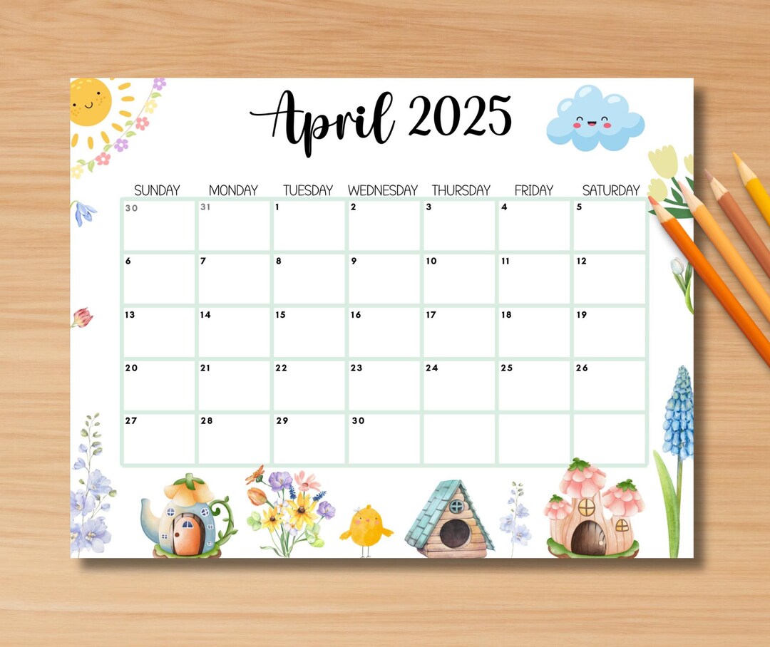 EDITABLE April 2025 Calendar, Printable Monthly Calendar for April ...