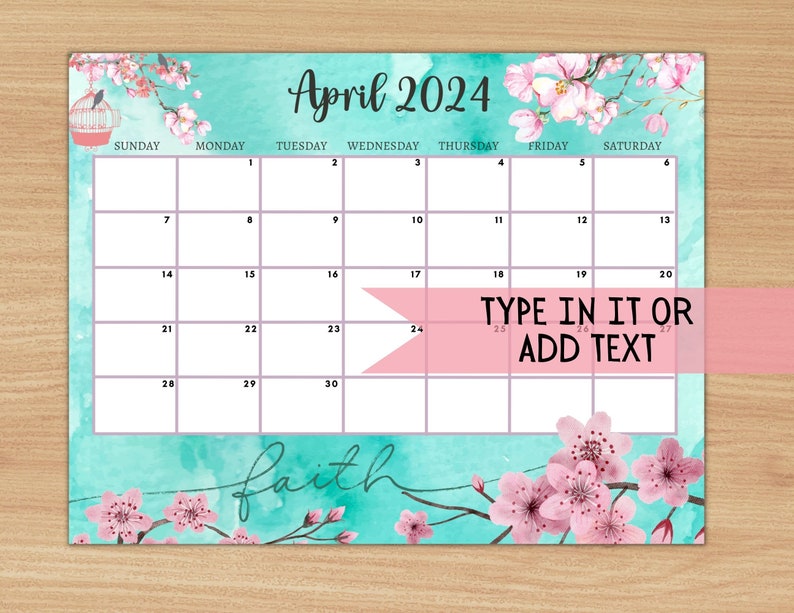 EDITABLE Monthly Calendar 2024 Bundle, Printable Fillable 2024 Calendar ...
