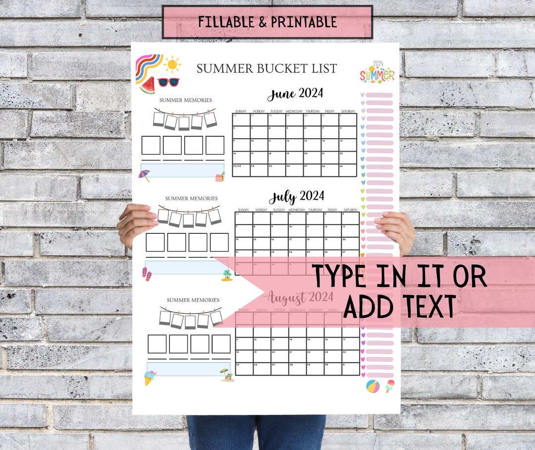 Editable Summer Poster, Summer of Fun Planner, Summer to Do List ...
