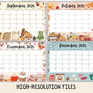 EDITABLE Monthly Calendar 2025 Bundle, Printable Fillable Monthly ...