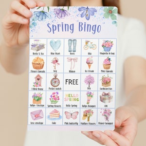 PRINTABLE SPRING Bingo Game With 50 Unique Bingo Cards, Bing Game ...