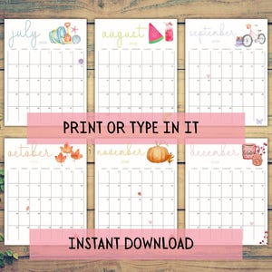 2026 EDITABLE Printable Watercolor Calendar,printable Fillable Monthly ...