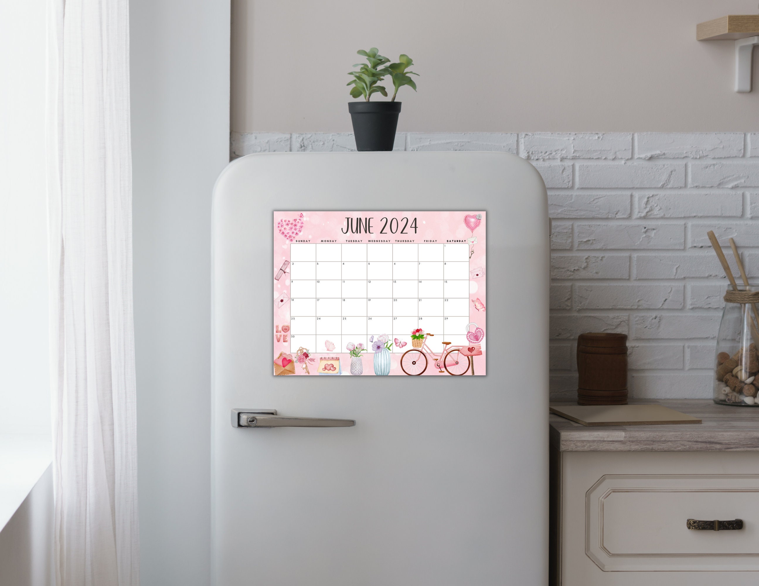EDITABLE Monthly Calendar 2024 Bundle, Cute Editable 2024 PDF Calendar ...