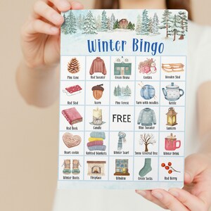 PRINTABLE Winter Bingo Game With 50 Unique Bingo Cards, Bingo Game ...