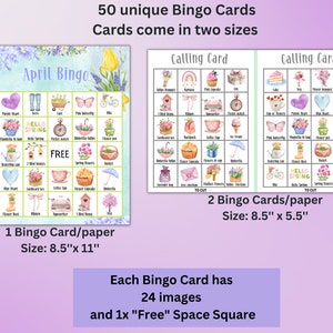PRINTABLE April Easter Bingo Game With 50 Unique Bingo Cards, Bingo ...