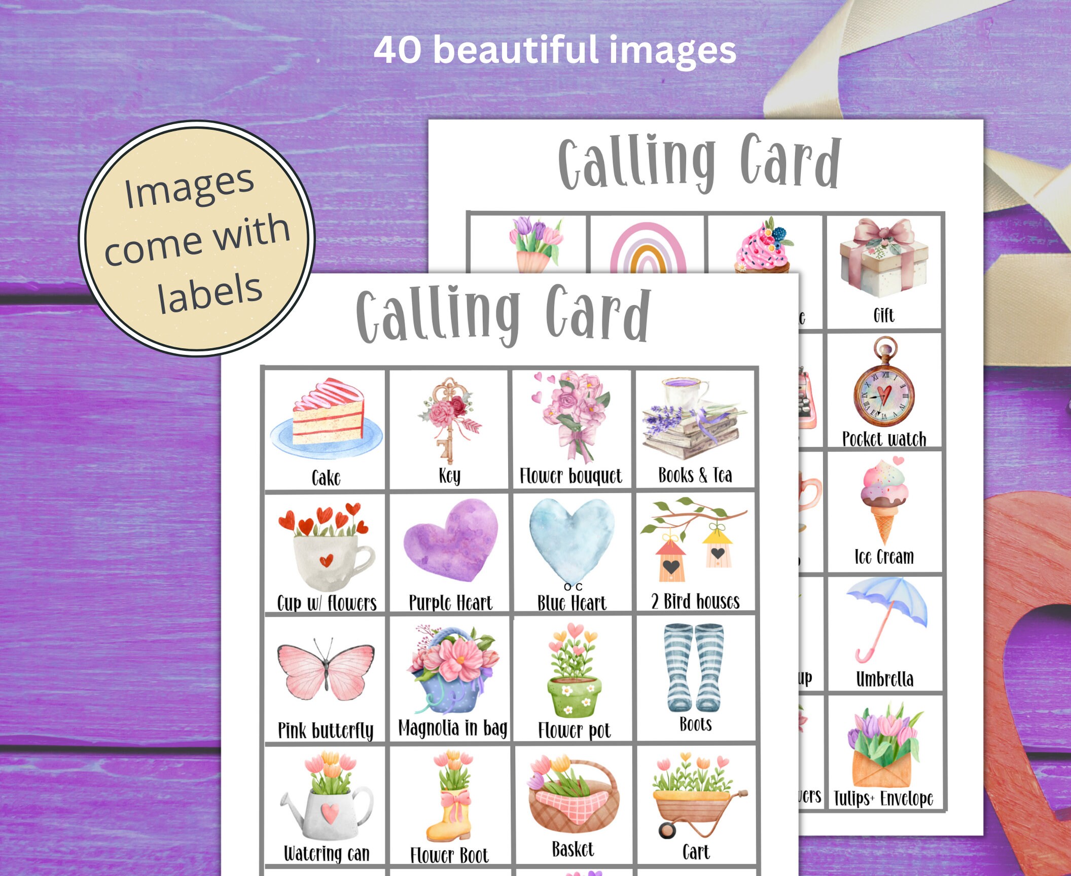 PRINTABLE SPRING Bingo Game With 50 Unique Bingo Cards, Bing Game ...