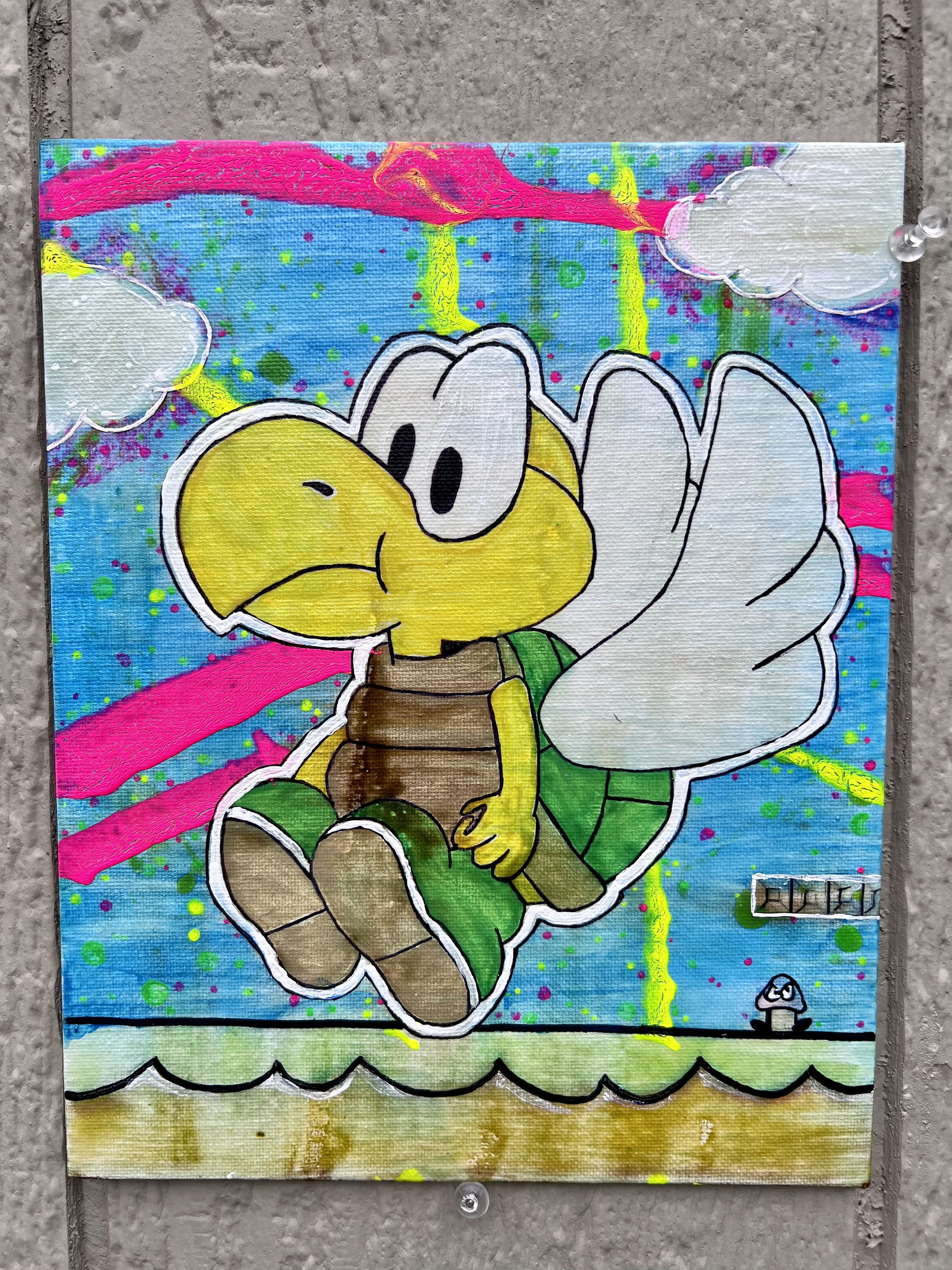 Super Mario Bros Turtle, Original Painting - Etsy