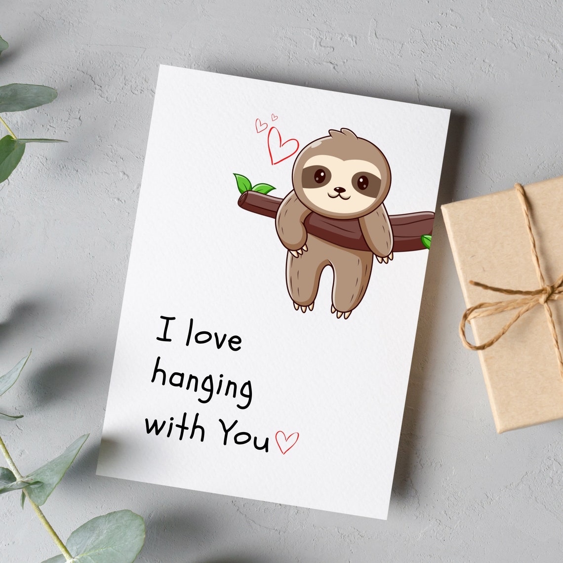 Gift Card Cute Sloth Printable Card Gift Funny Pun Animal Gift for ...