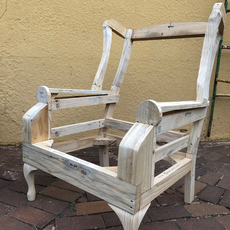 Wooden Arm Chair Frame - Etsy UK