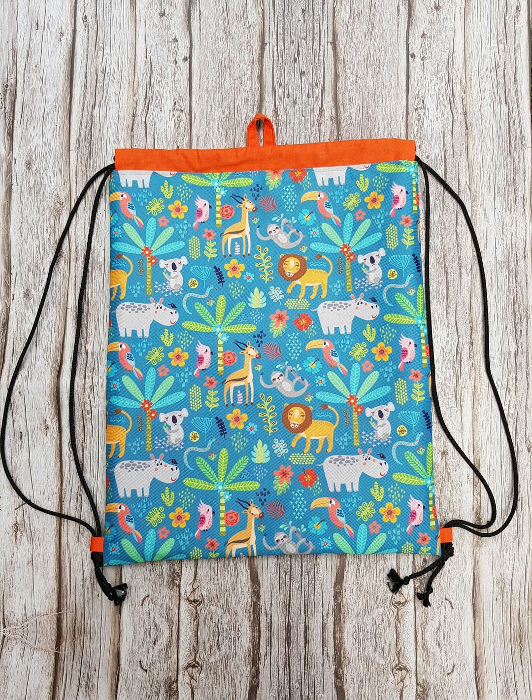 Kids Waterproof Safari Drawstring Bag: Swim, PE, Beach Bag - Etsy