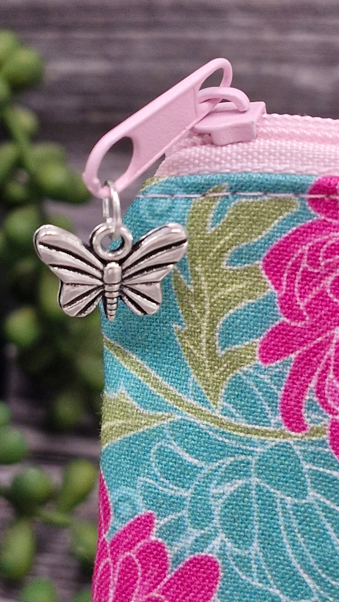 Pink Coin Purse,floral Coin Purse,fabric Coin Purse,coin Purse With Zip ...