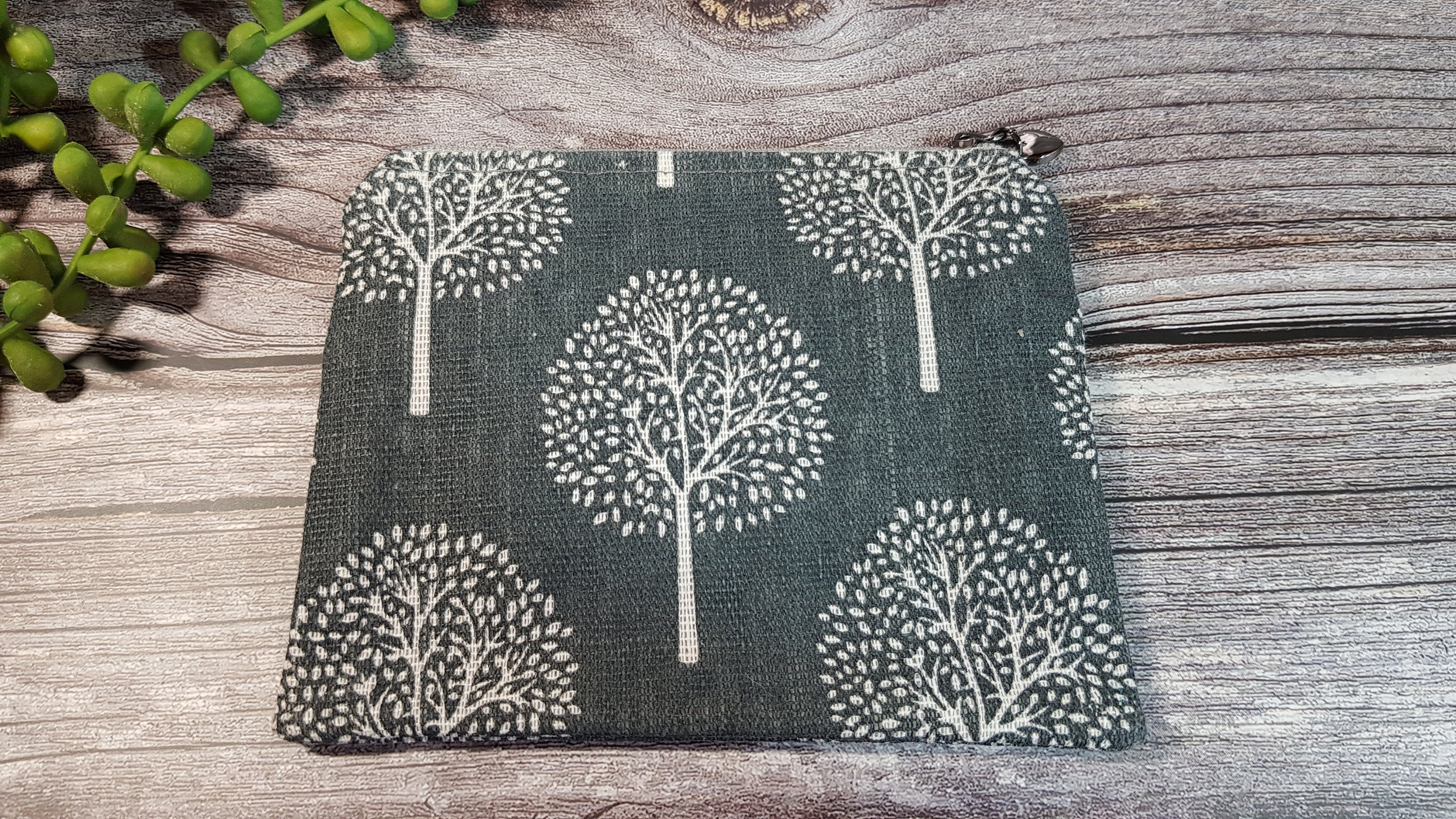 Mulberry Trees Coin Purse in Dark Grey, Small Zip Purse, Ladies Small ...
