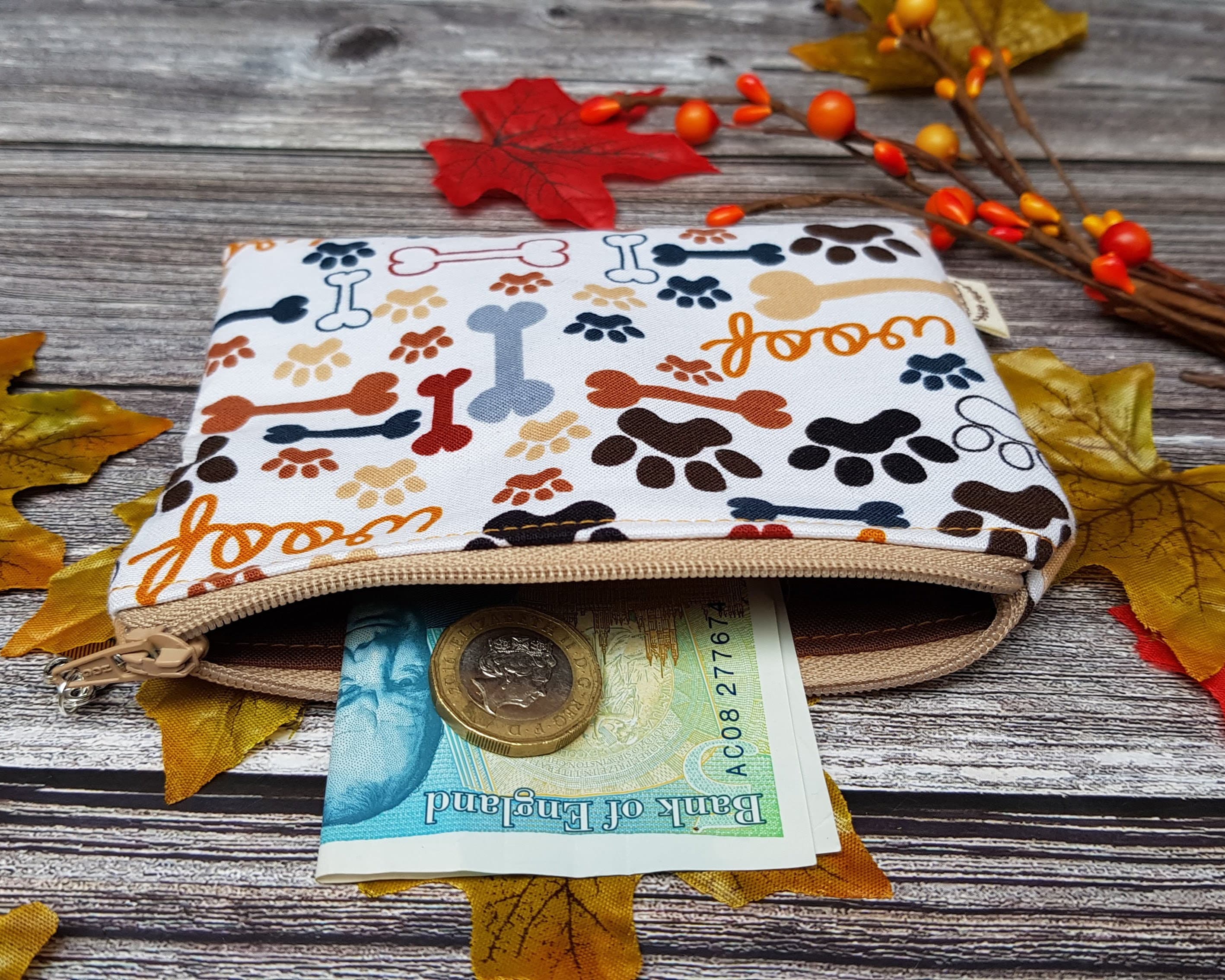 Paw Print Coin Purse Card and Coin Purse Zip Purse for Dog - Etsy