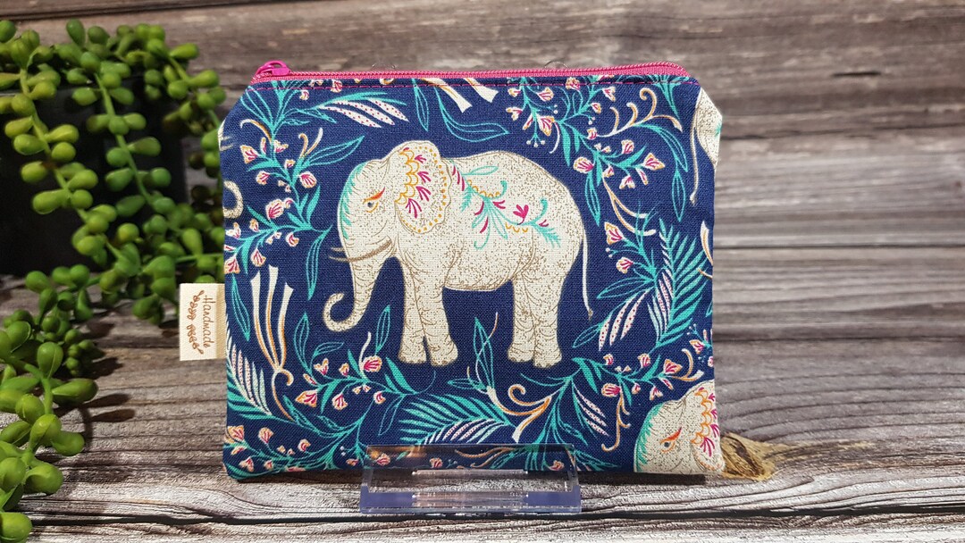 Elephant Coin Purse, Elephant Gift,card and Coin Holder, Zip Purse ...