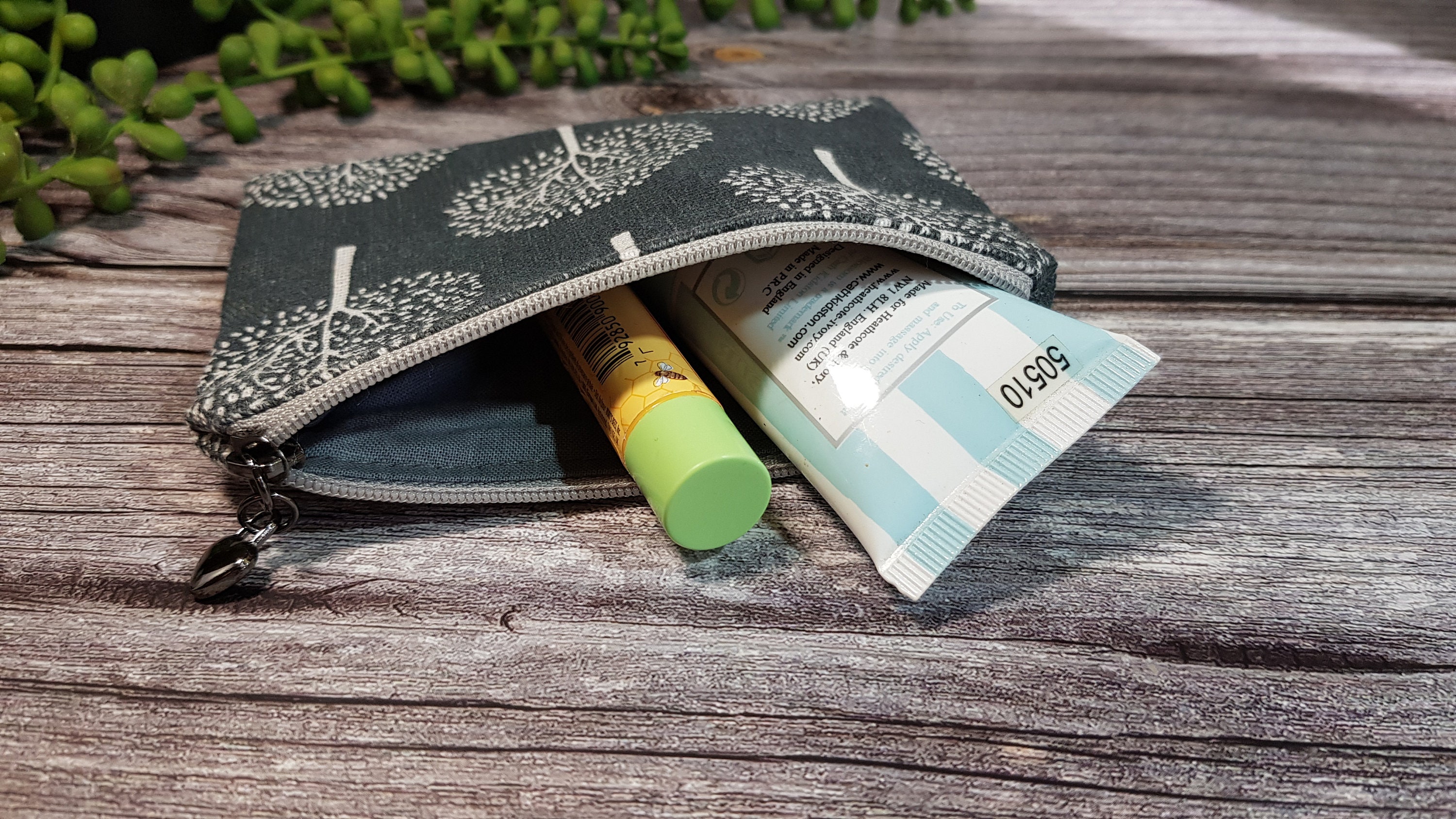 Mulberry Trees Coin Purse in Dark Grey, Small Zip Purse, Ladies Small ...