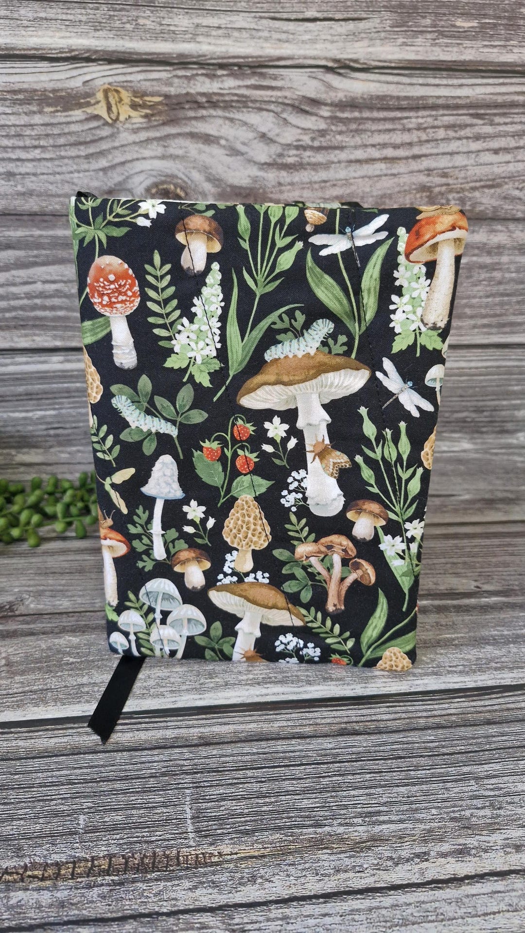 A5 Book Cover,fabric Book Cover,mushroom Book Cover,book Jacket,journal ...