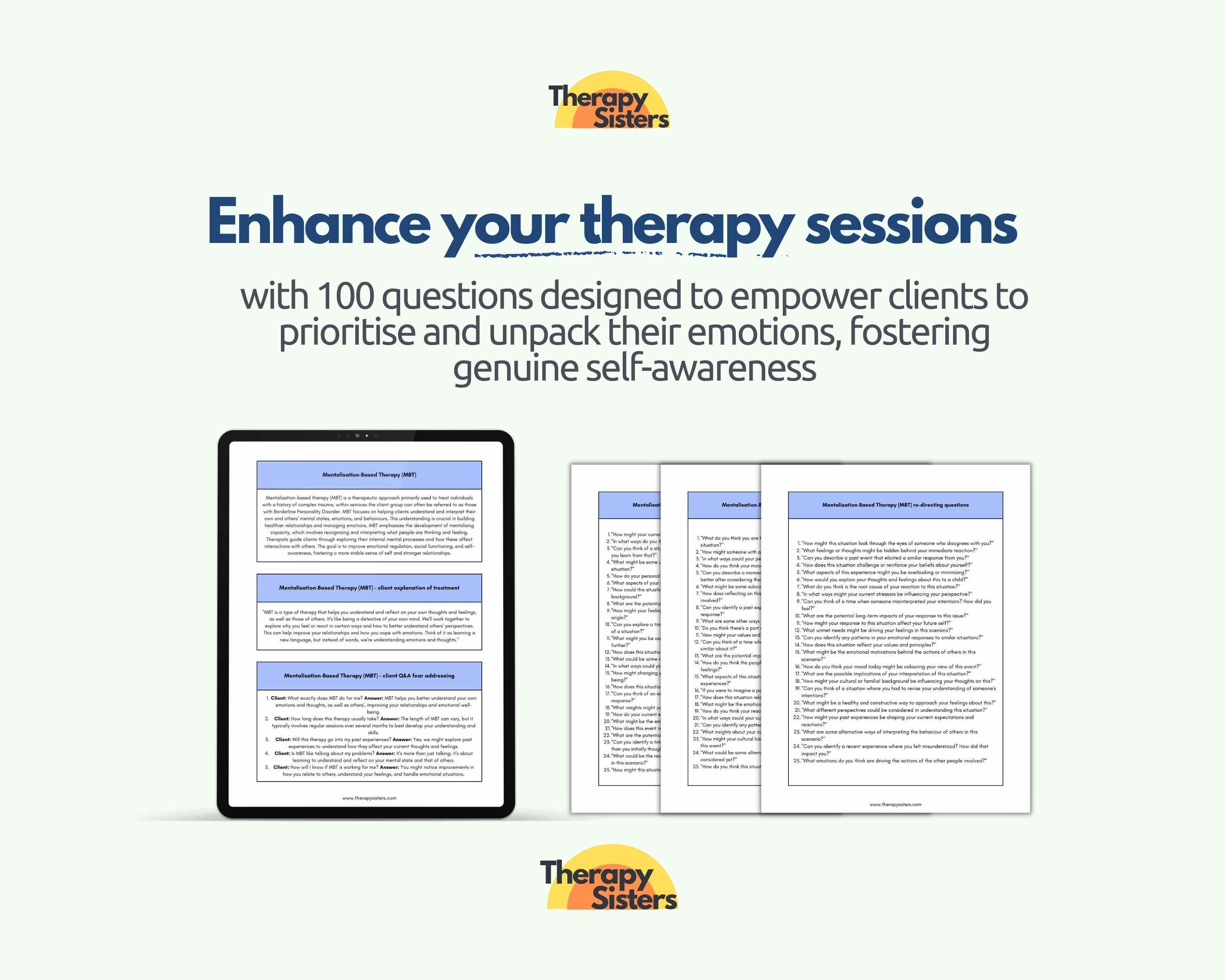 100 MBT Redirecting Therapy Questions Mentalization Based Therapy ...