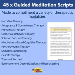 45 Guided Meditation Scripts | Therapy Resources Therapy Cheat Sheet ...