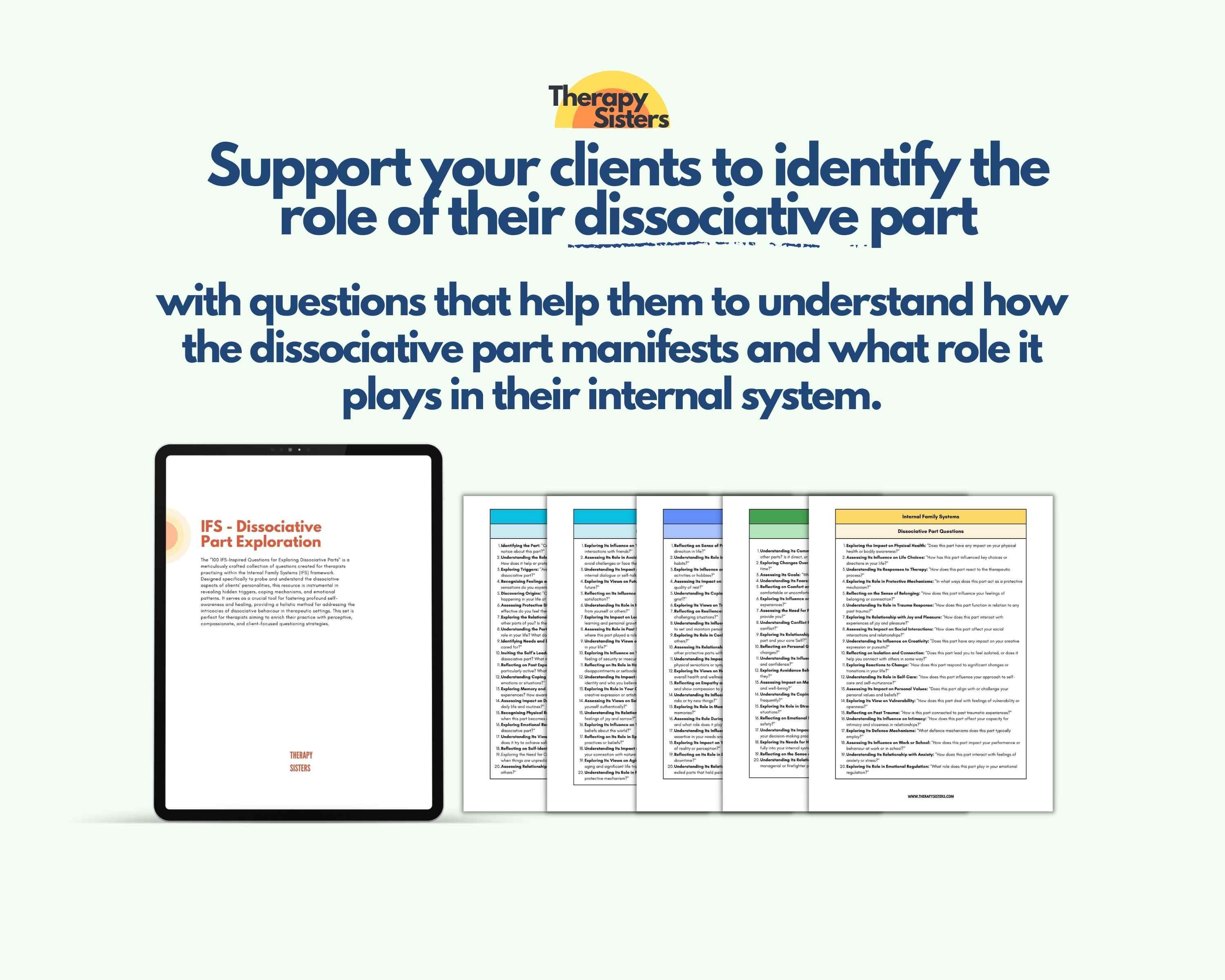 100 X IFS Dissociative Part Questions | Internal Family Systems Therapy ...